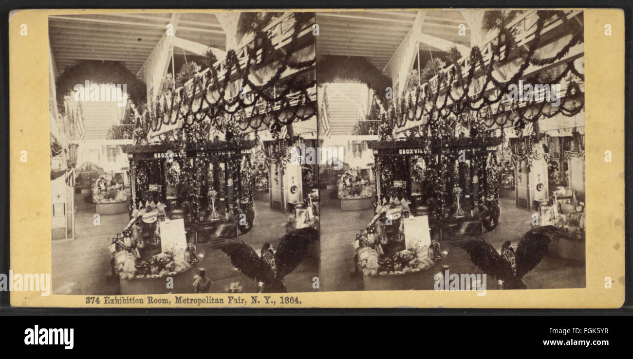 A photograph by Bierstadt Brothers of an exhibition room at the ...