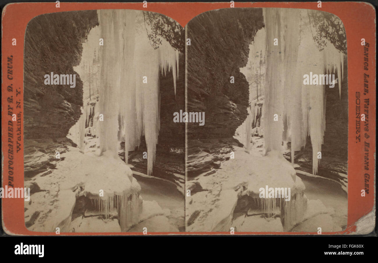 This photograph by R.D. Crum shows a waterfall frozen in ice, capturing ...