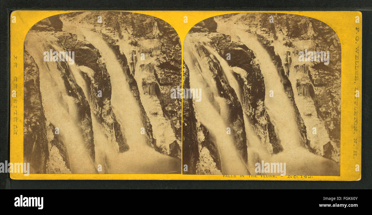 This photograph by Franklin G. Weller shows the Falls in the Flume, a ...