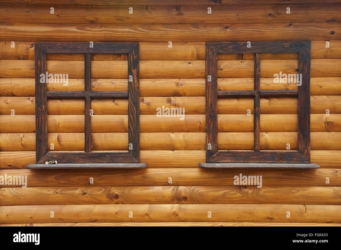 Old wall wood background with windows Stock Photo - Alamy
