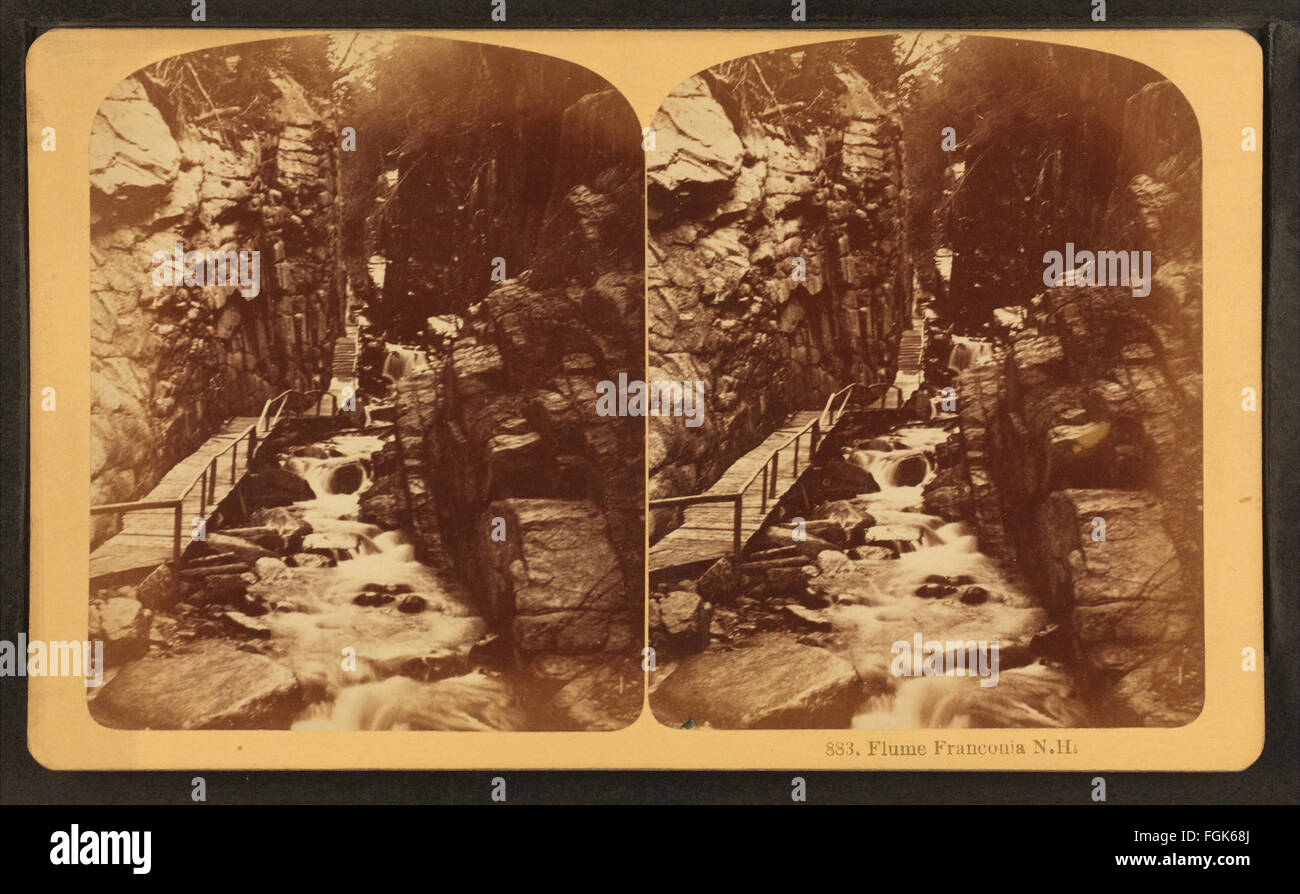 A photograph from the Robert N. Dennis collection showing the Flume in ...