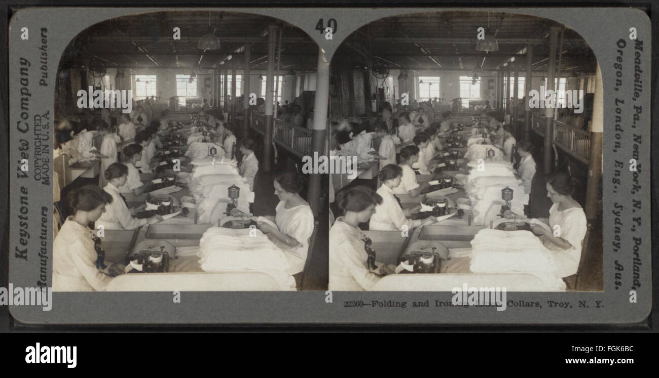 A photograph from the Robert N. Dennis collection showing workers ...