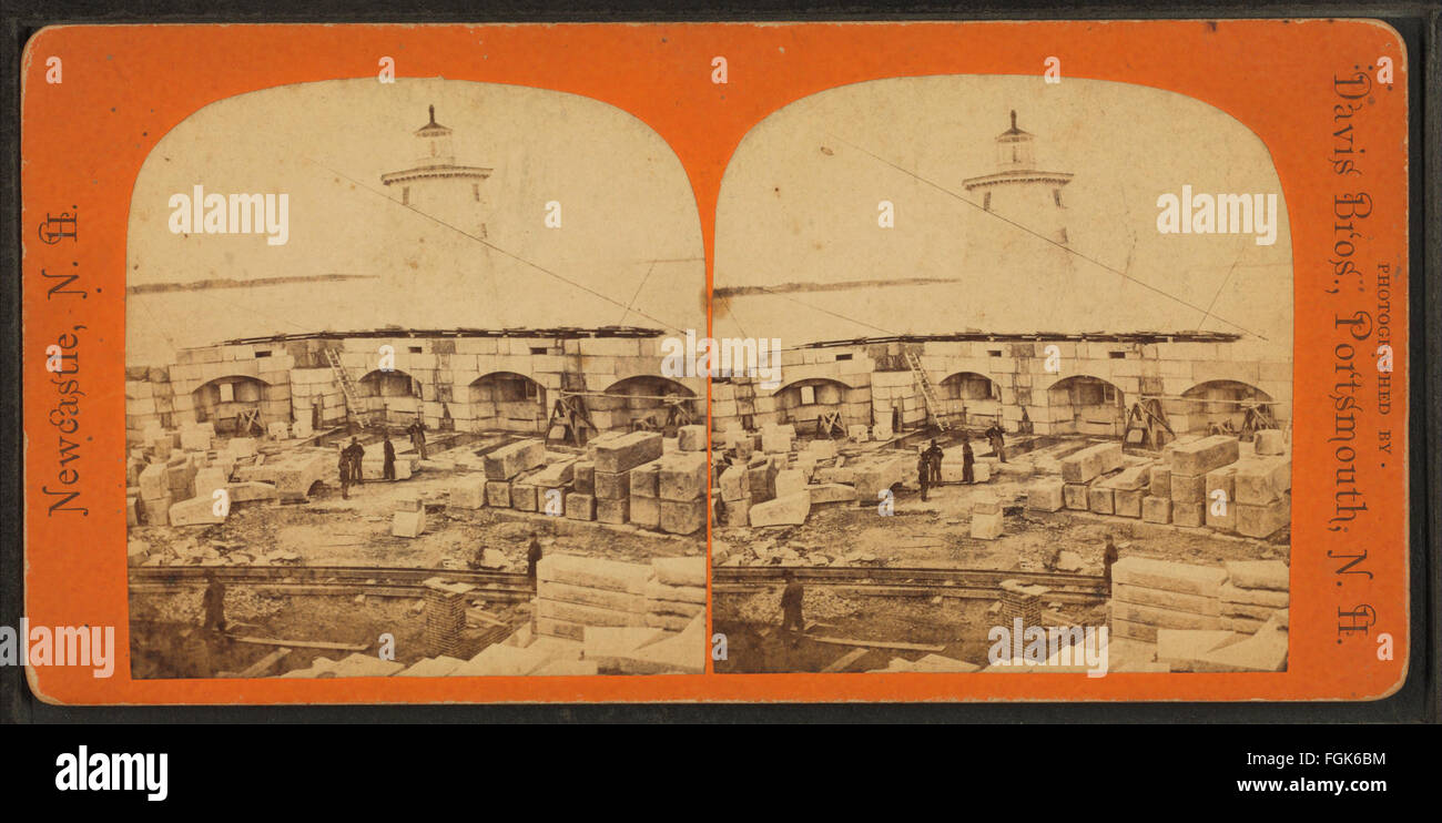 This photograph by Davis Brothers depicts Fort Constitution and the ...