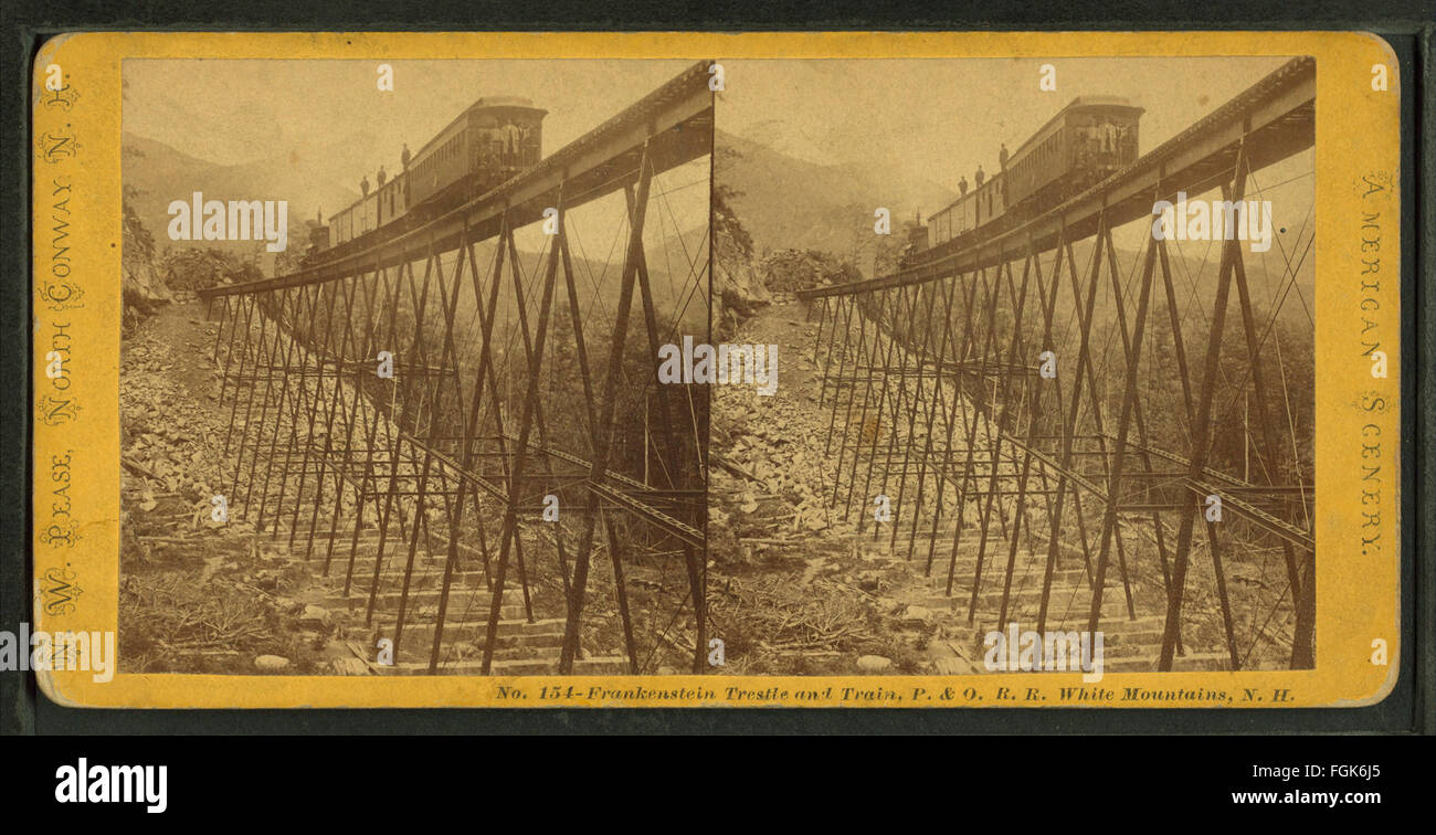 This photograph by Nathan W. Pease shows the Frankenstein Trestle and a ...