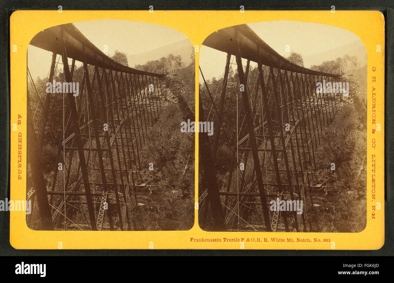 A photograph of the Frankenstein Trestle, part of the Portland and ...