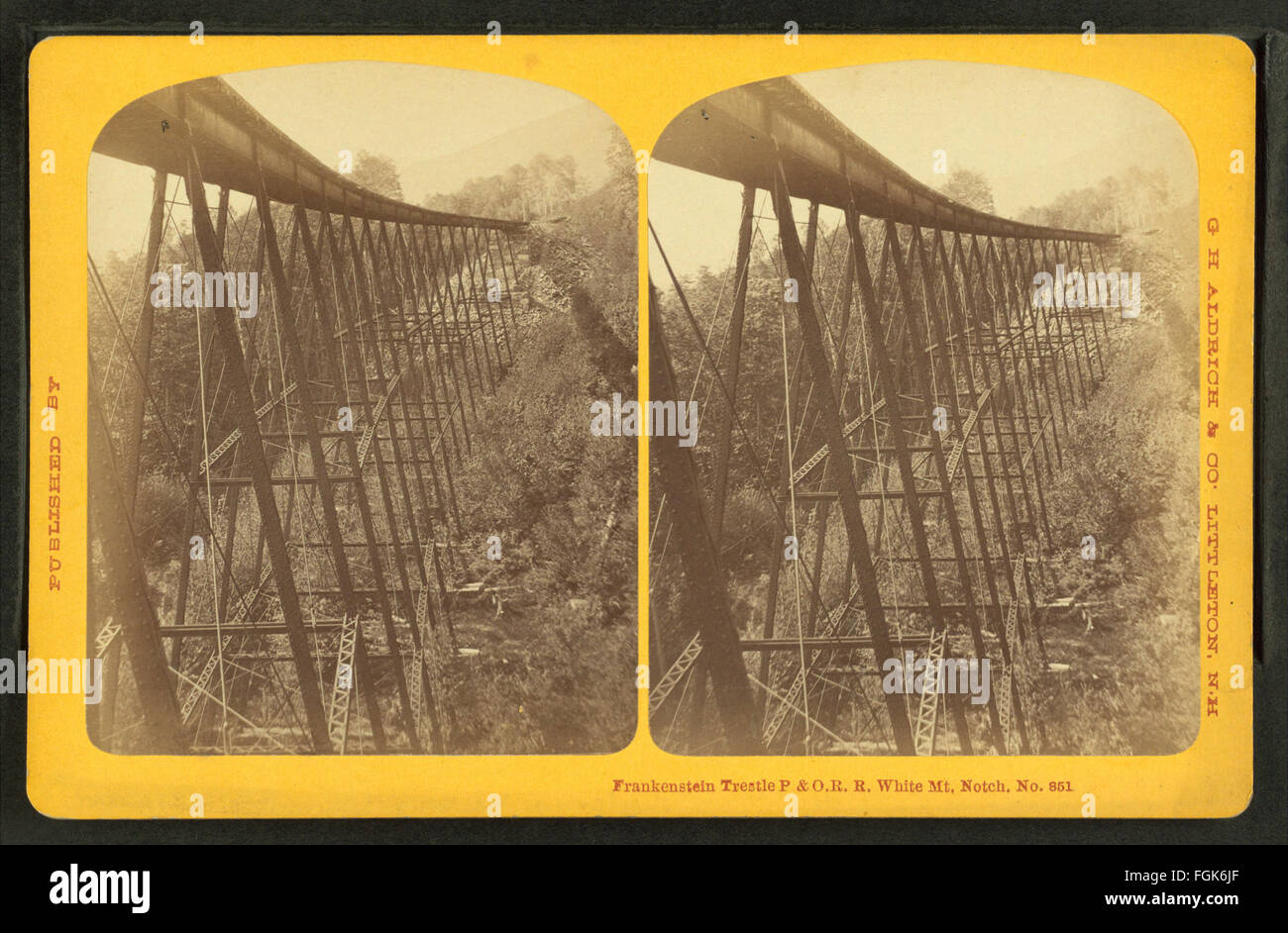 This image captures the Frankenstein Trestle in the White Mountains ...