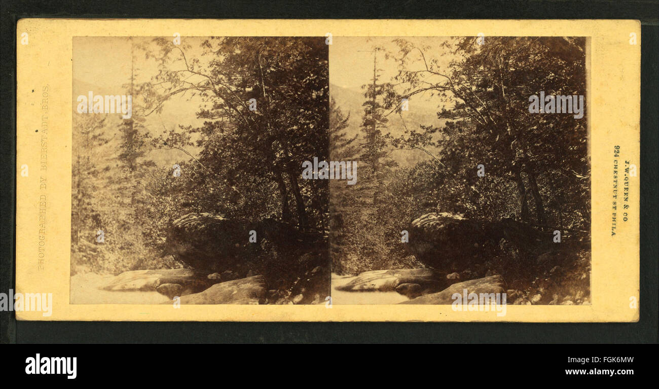 A view from the rapids and cascades in Franconia Notch, New Hampshire ...