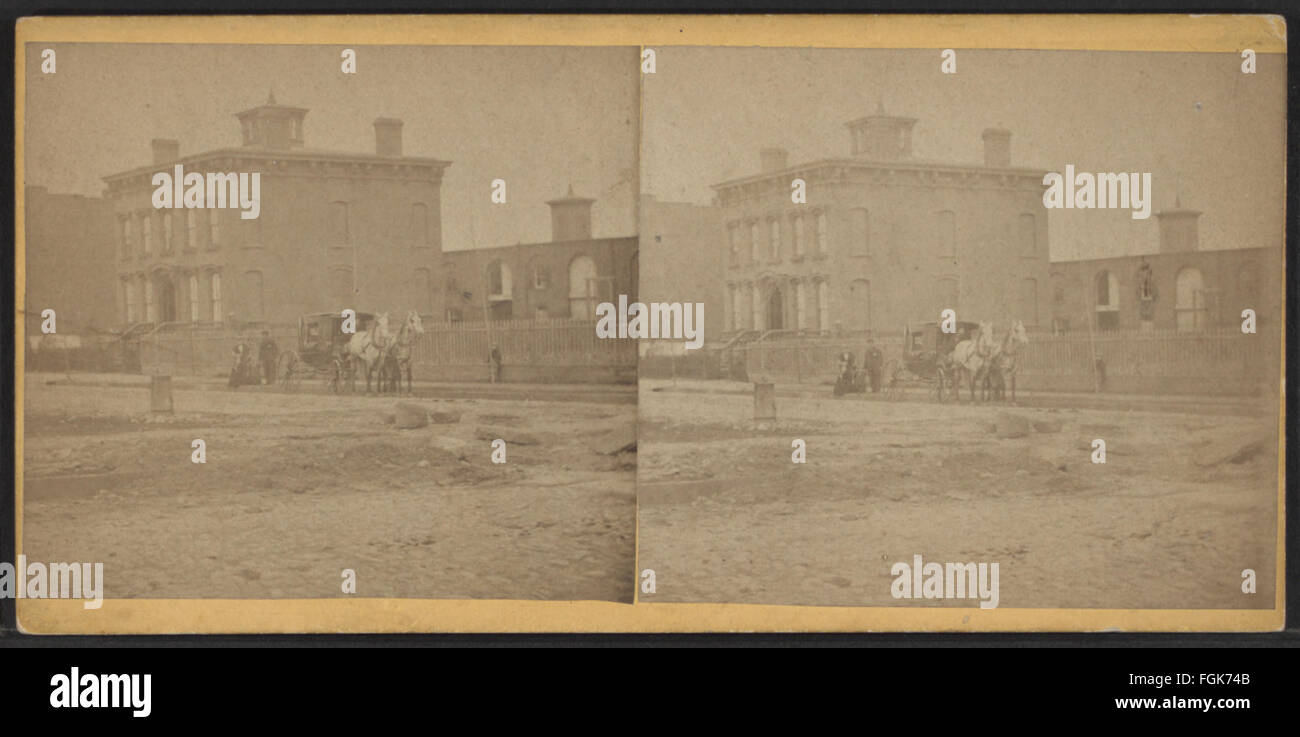 A stereoscopic view from the Robert N. Dennis collection showing George ...