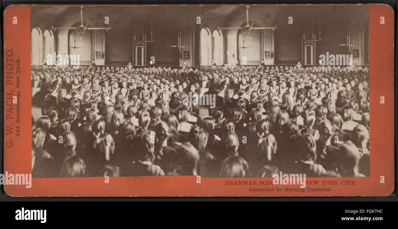 A photograph of Grammar School No. 33 in New York City, with students ...