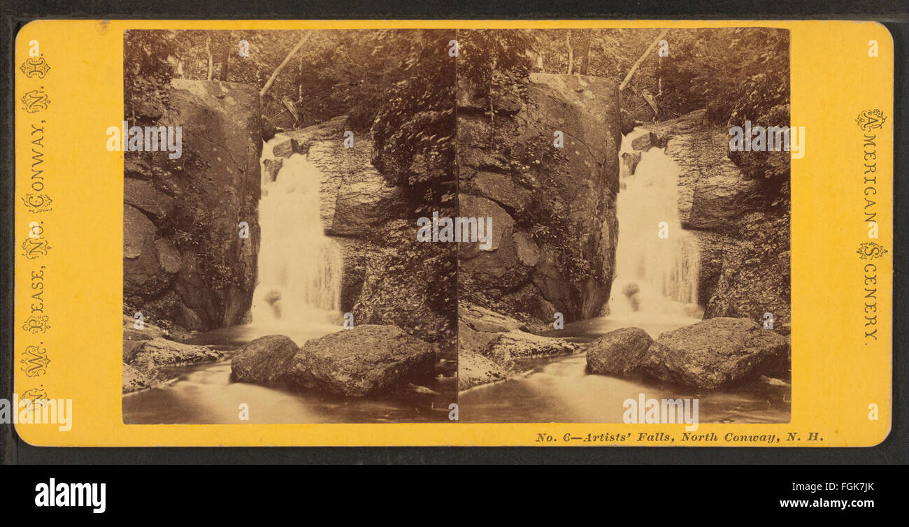 A photograph by Nathan W. Pease depicting Artist's Falls in North ...