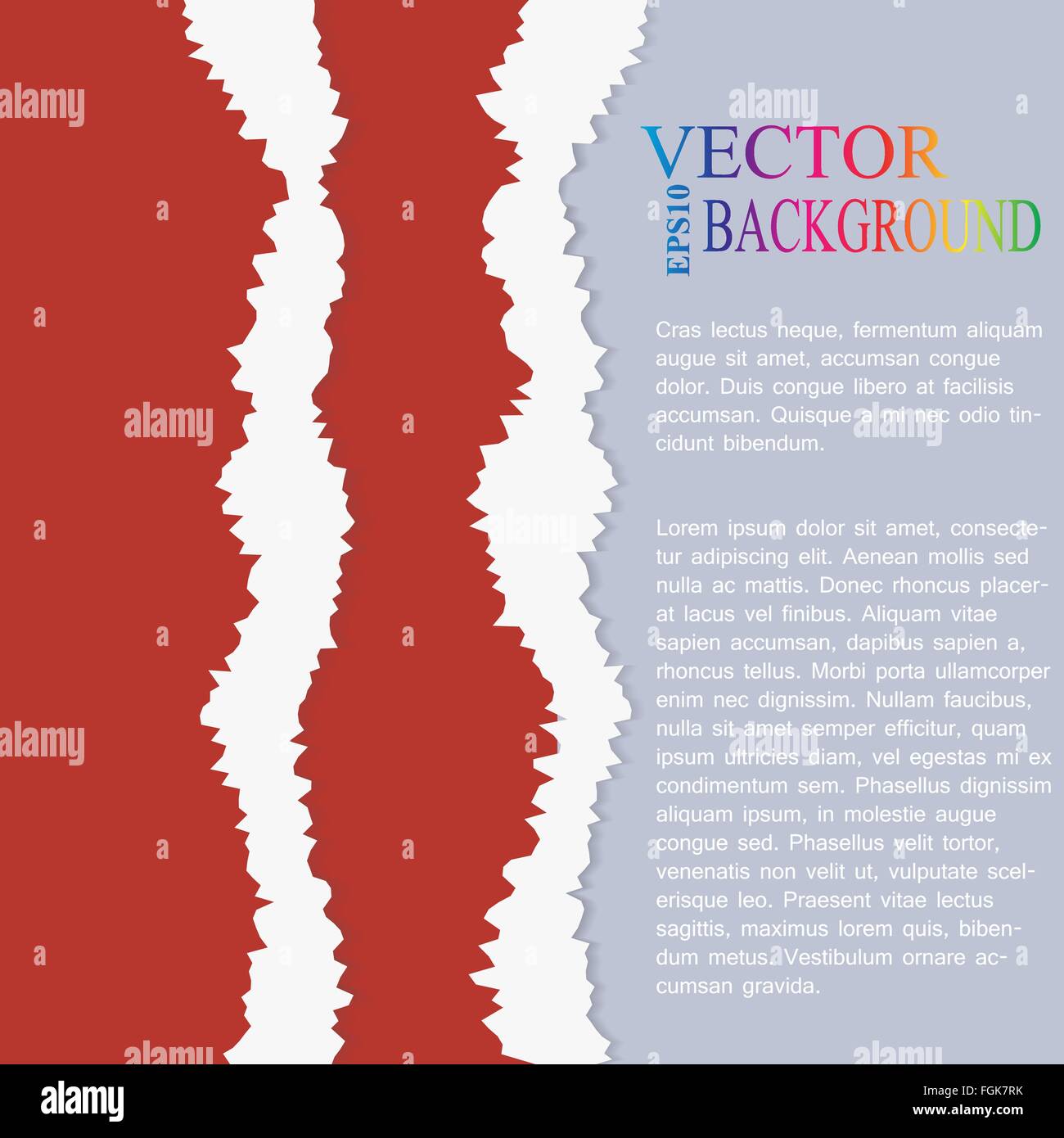 EPS10 file. tear paper brochure background red color Stock Vector Image ...