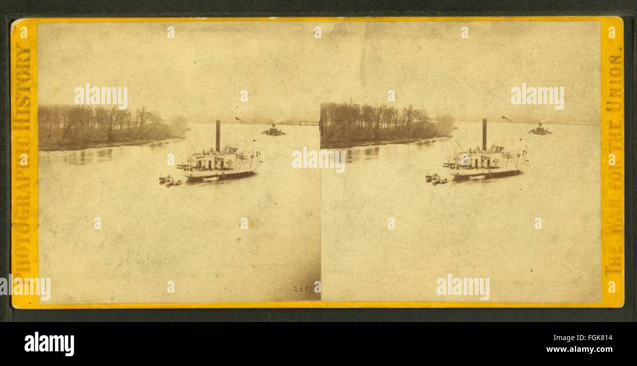 This historic photograph shows the U.S. Navy's gunboat Com. Perry ...