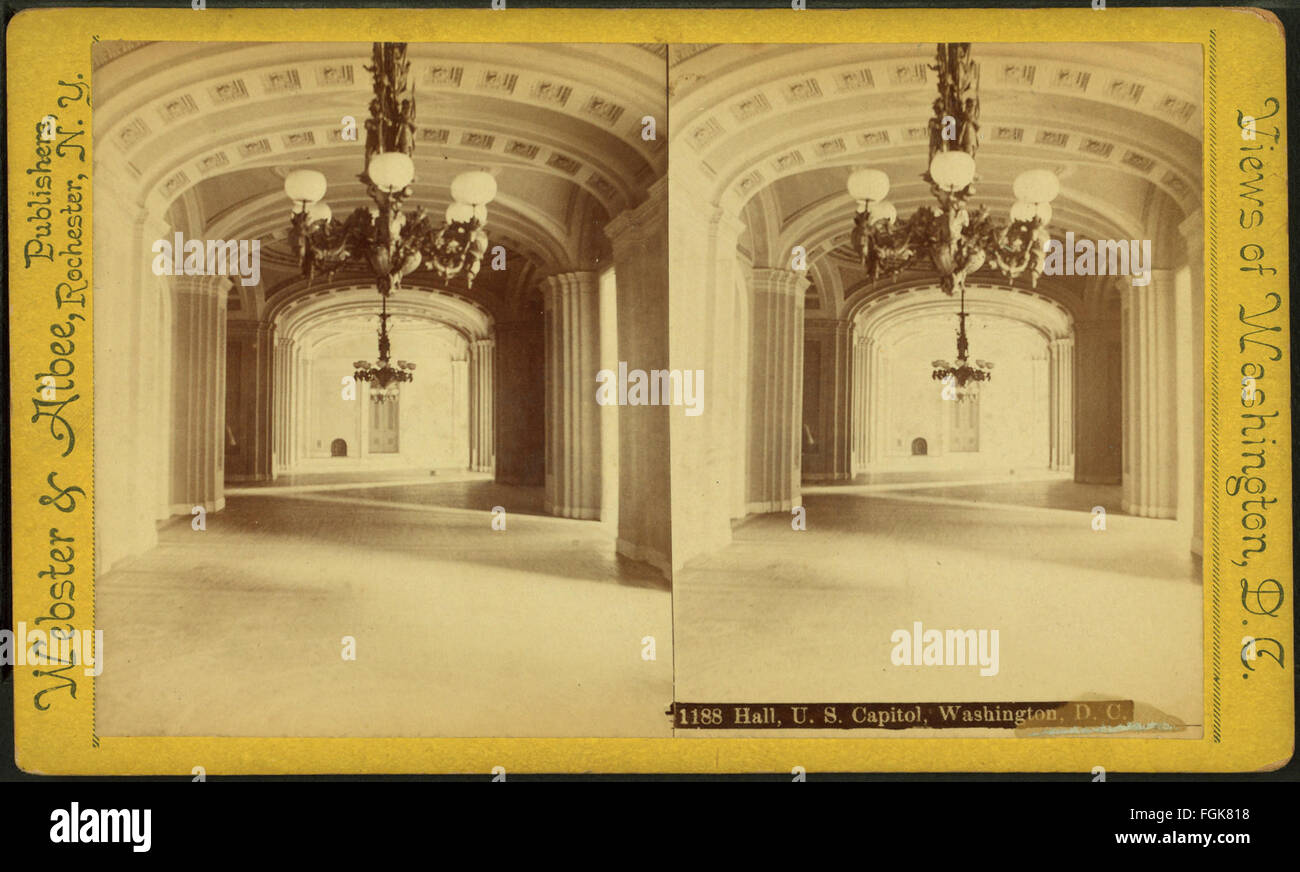 This historical photograph of the Hall in the U.S. Capitol, Washington ...