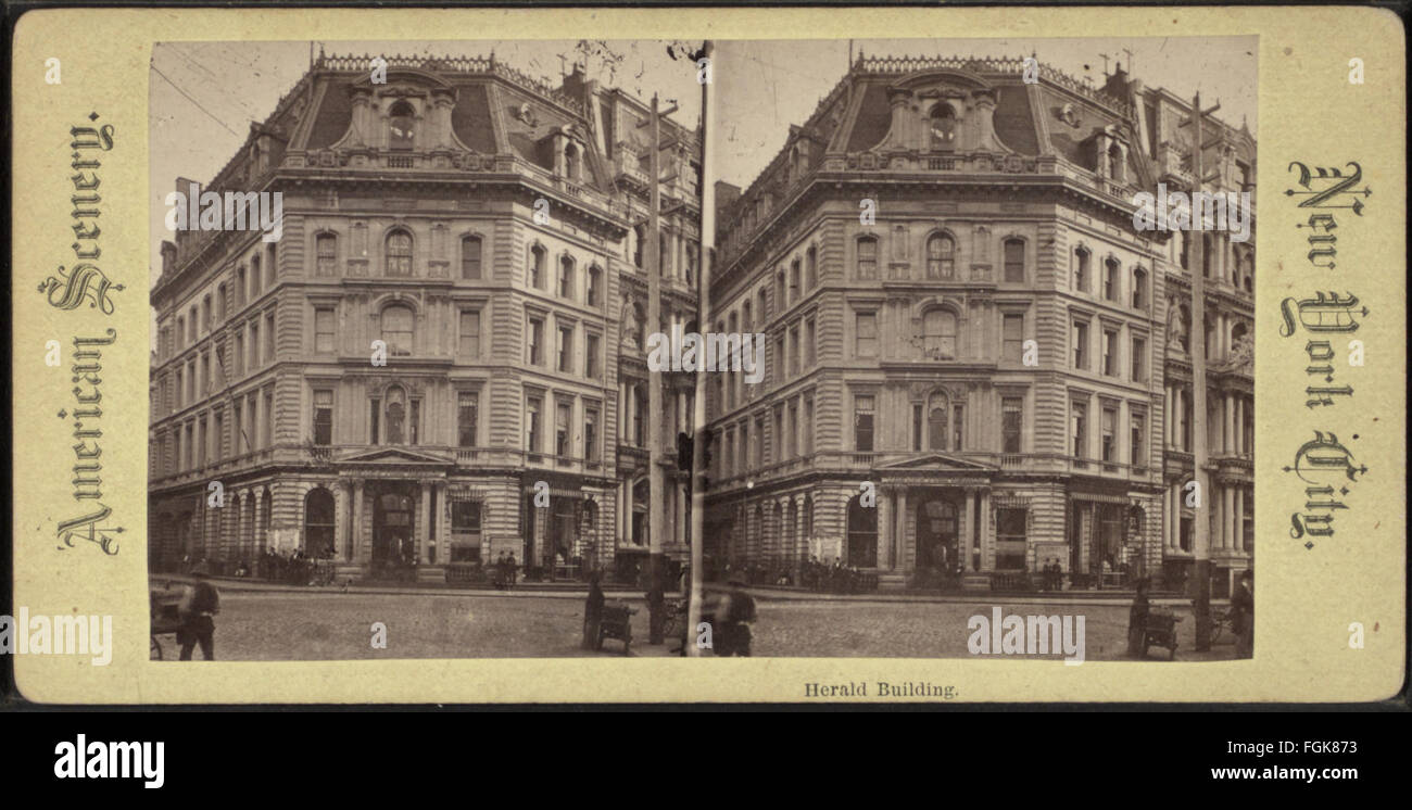 The Herald Building, captured in a stereoscopic view from the Robert N ...
