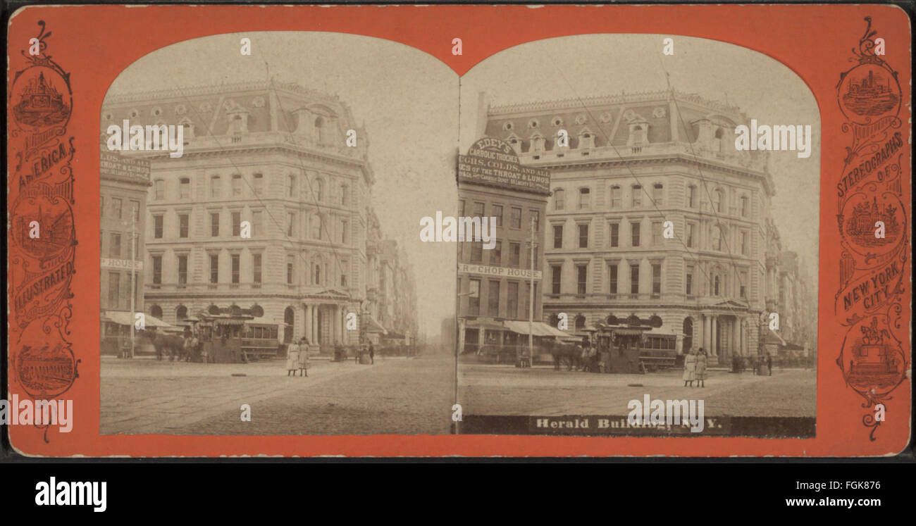 The Herald Building in New York City, captured in a stereoscopic view ...