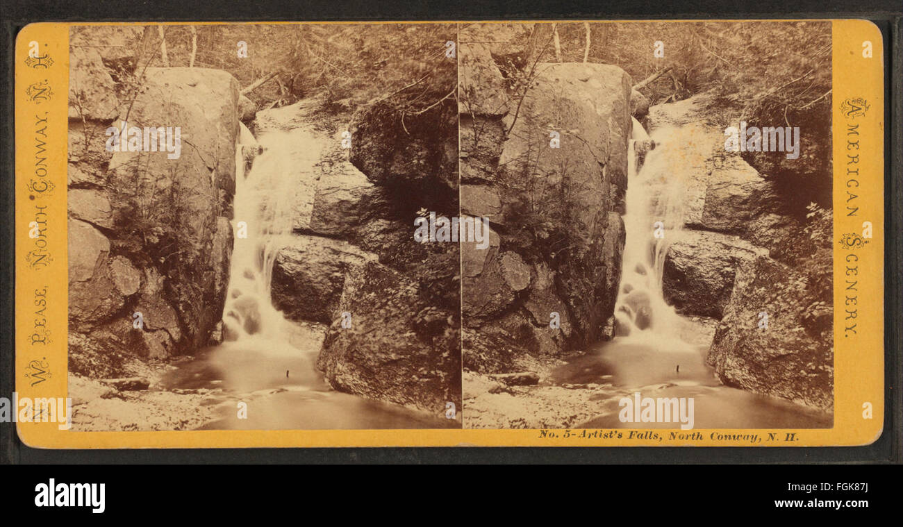 This historic photograph by Nathan W. Pease captures Artist's Falls in ...