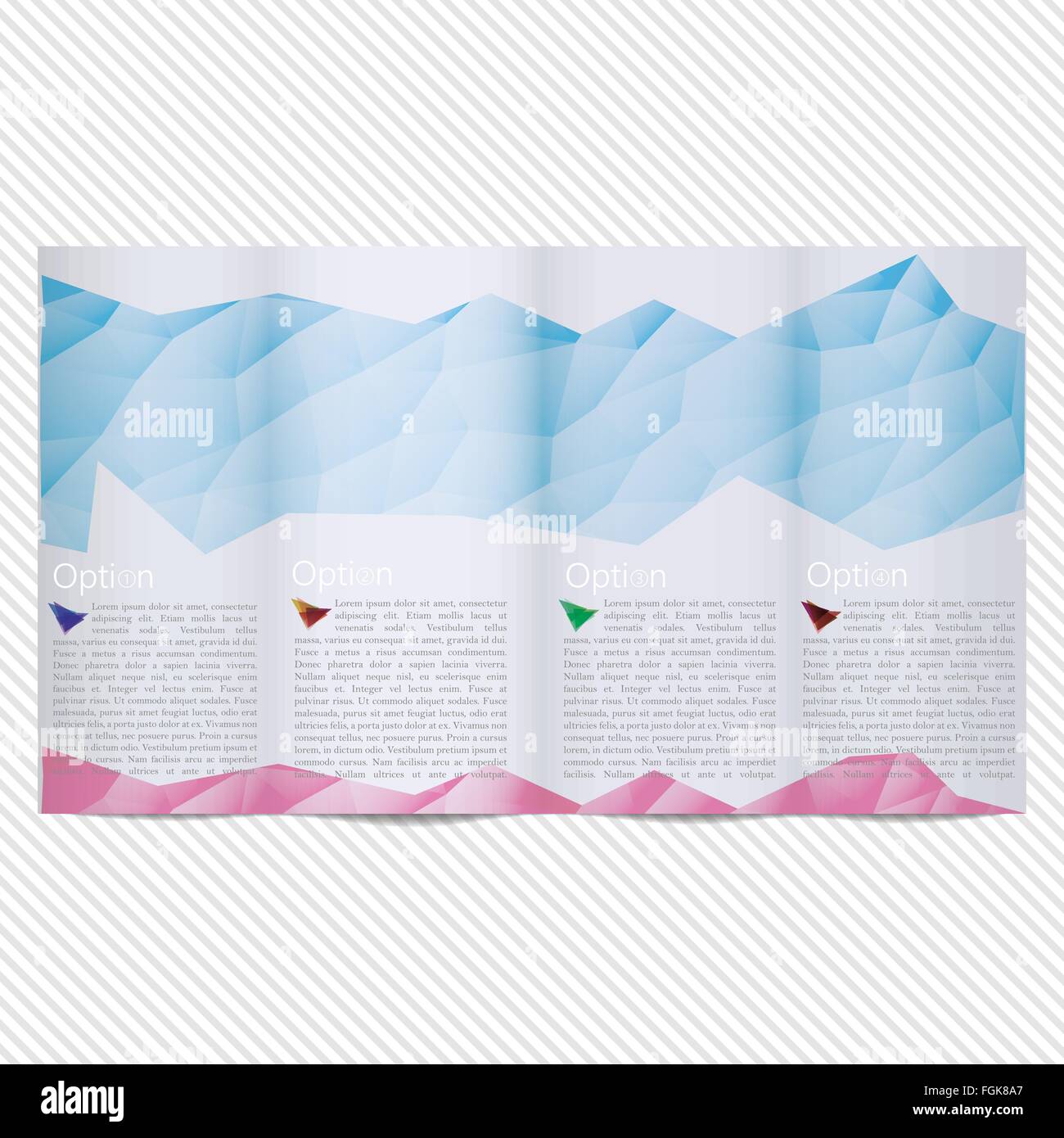 Template light vector design for brochure with pink polygonal grid ...