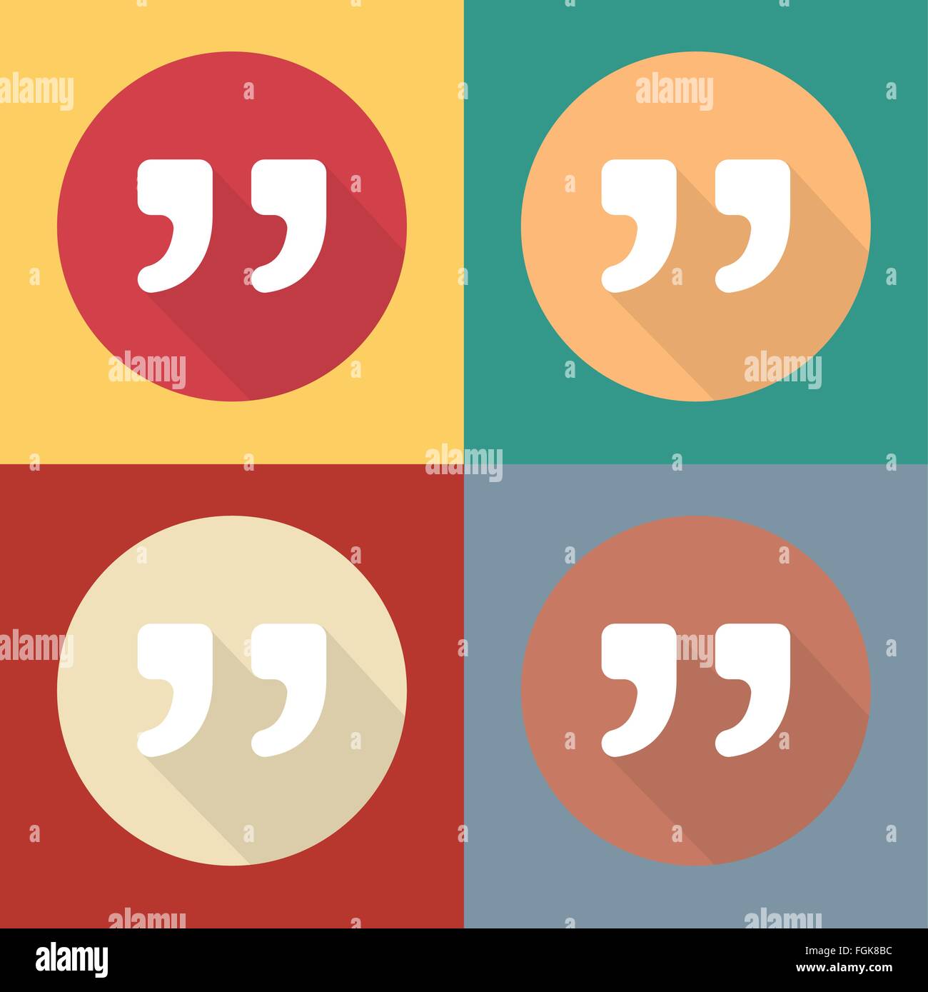 Quote vector icons isolated on colorful backgrounds Stock Vector Image ...