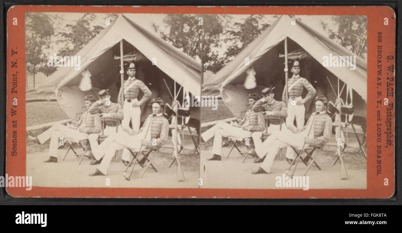 This photograph by Gustavus W. Pach shows a military camp, capturing ...