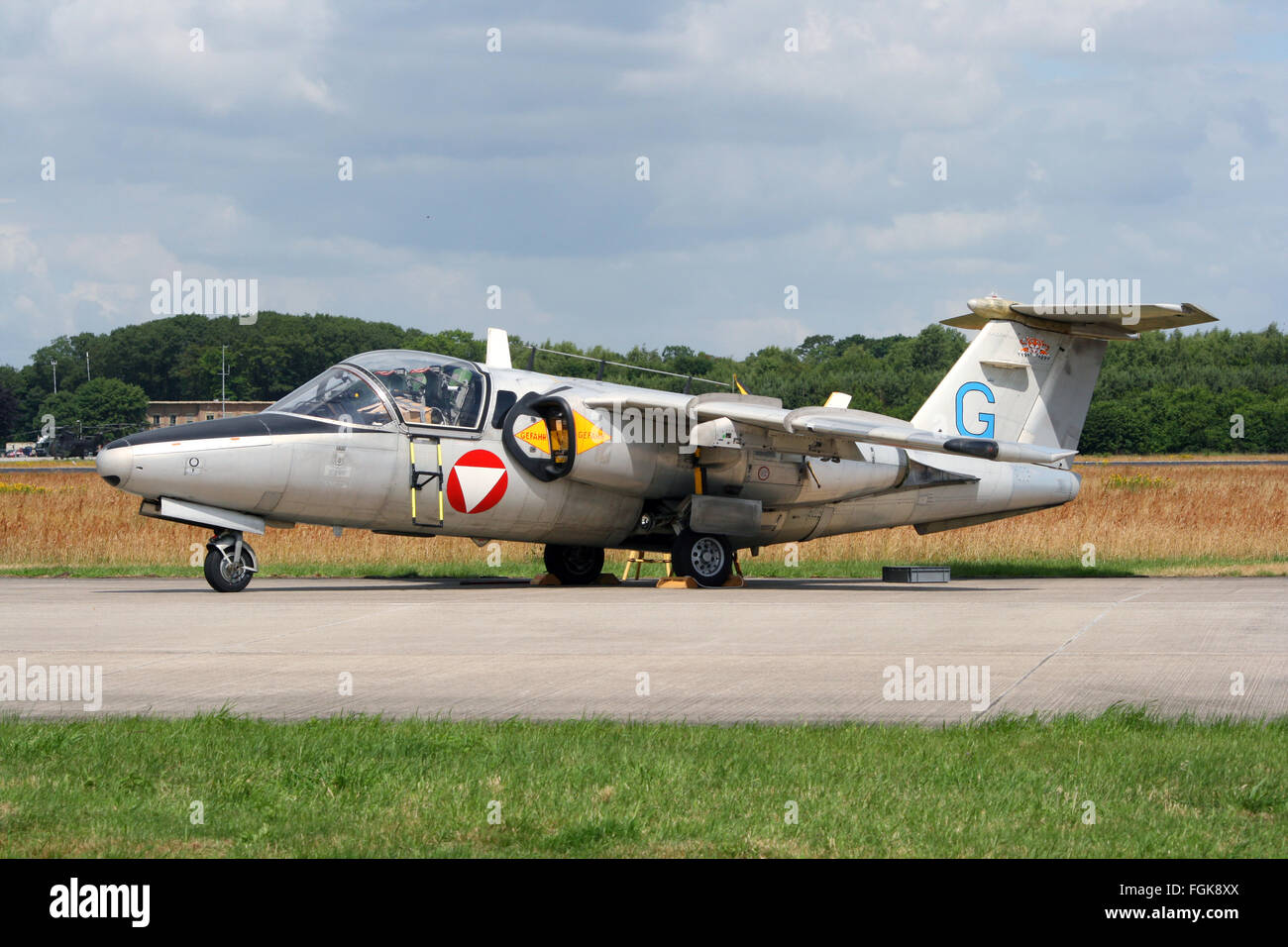 Austrian Air Force SAAB 105 airplane on display at the Royal ...