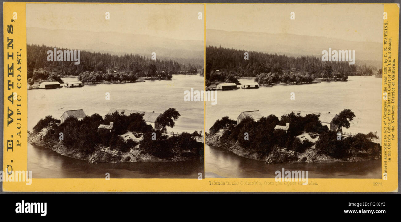 Photograph of the islands in the Columbia River, viewed from the Upper ...