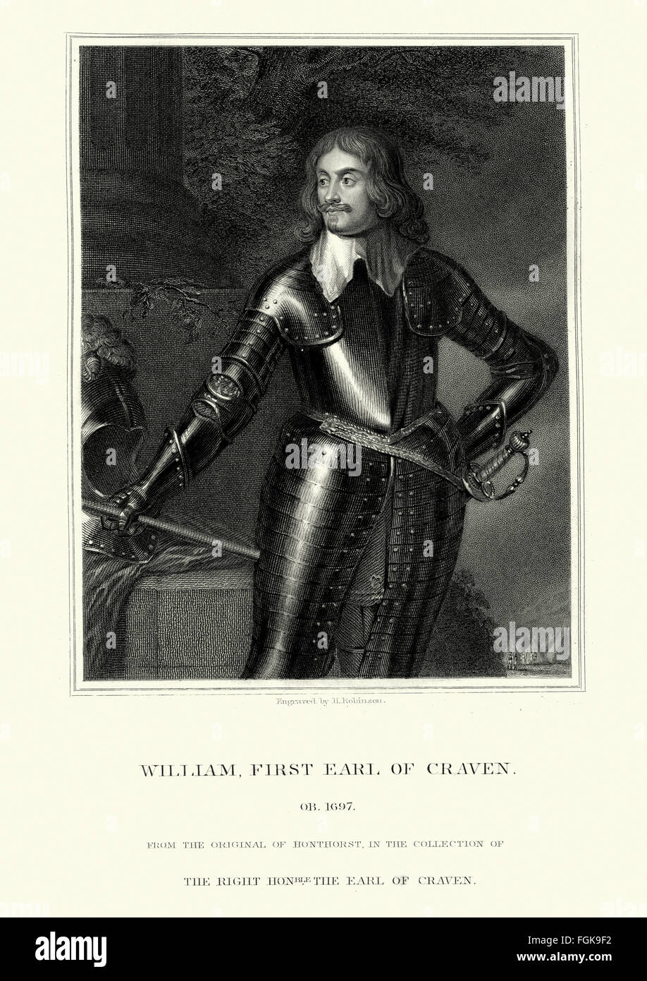 Portrait of William Craven, 1st Earl of Craven 1608 to 1697 an English ...