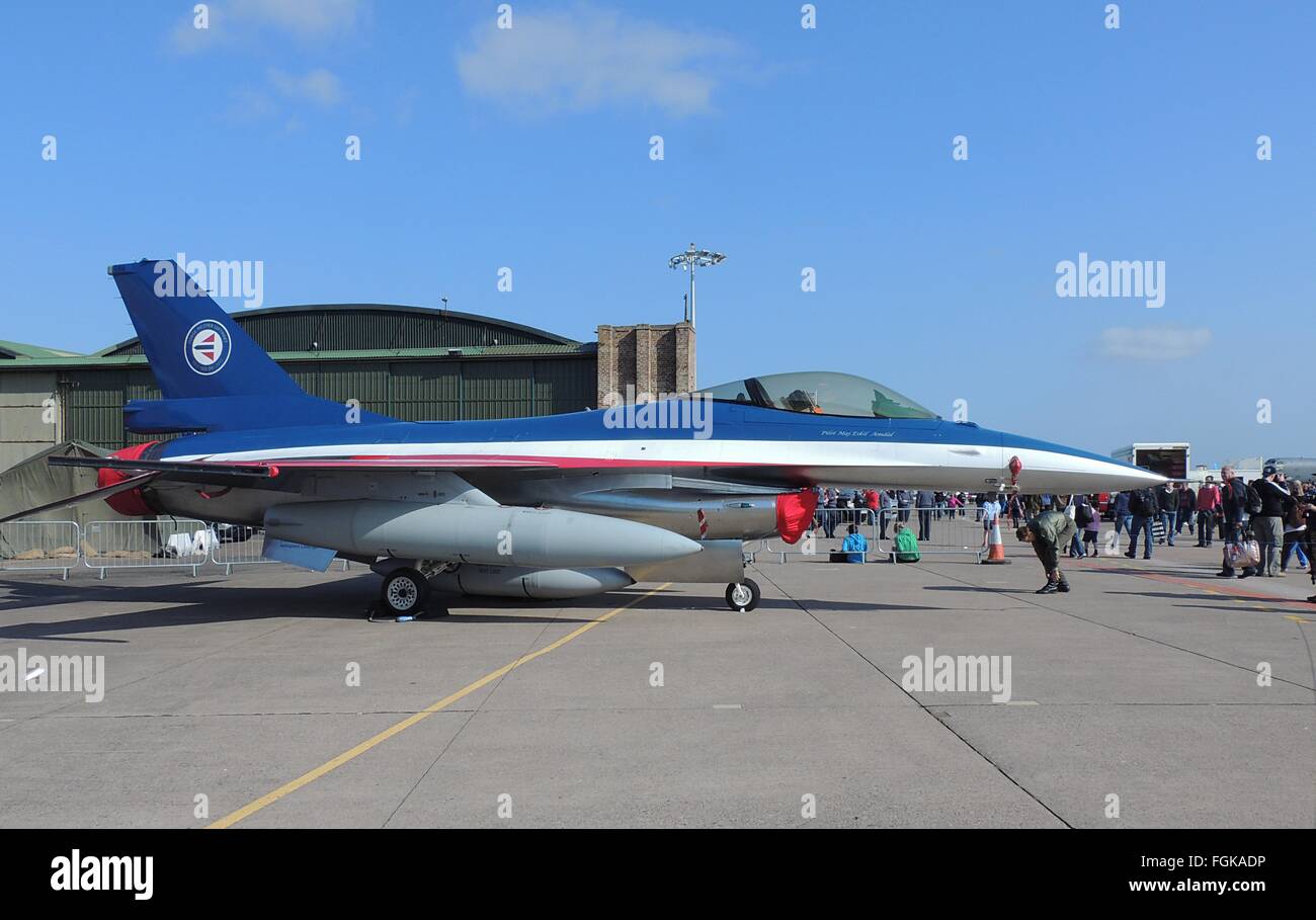 For the centenary of Norwegian military air operations, this F-16AM of ...
