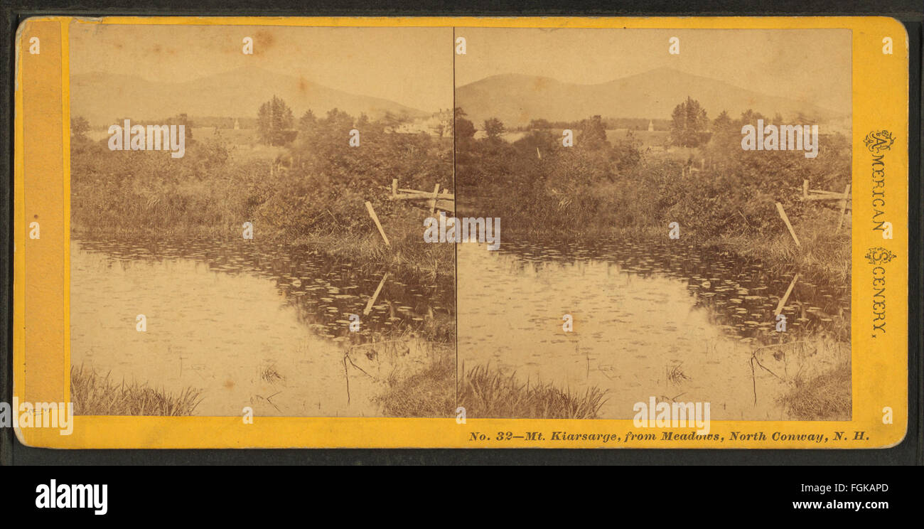 A view of Mount Kiarsarge from the meadows in North Conway, New ...