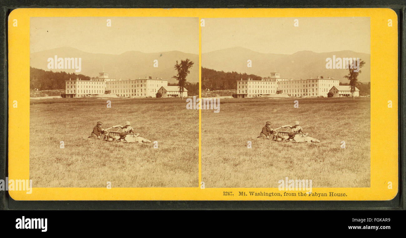 View of Mount Washington from the Fabyan House, showcasing the mountain ...