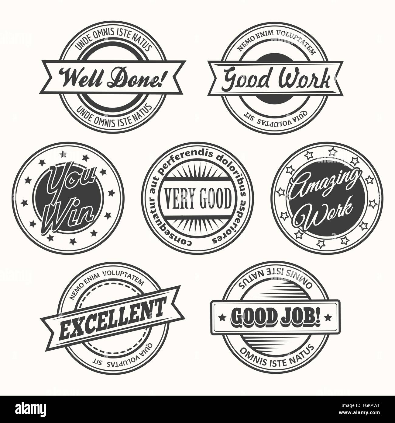 Success motivational and inspirational creative stamps or badges set ...