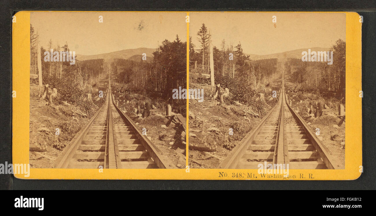 This photograph shows the Mount Washington Railway, captured by Kilburn ...