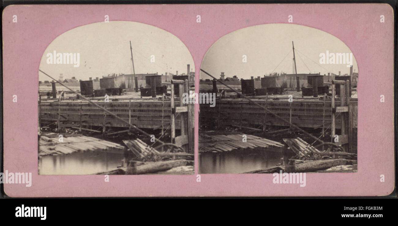 N.Y. Caisson E.R. Bridge with iron lining and shafts in place, but roof ...