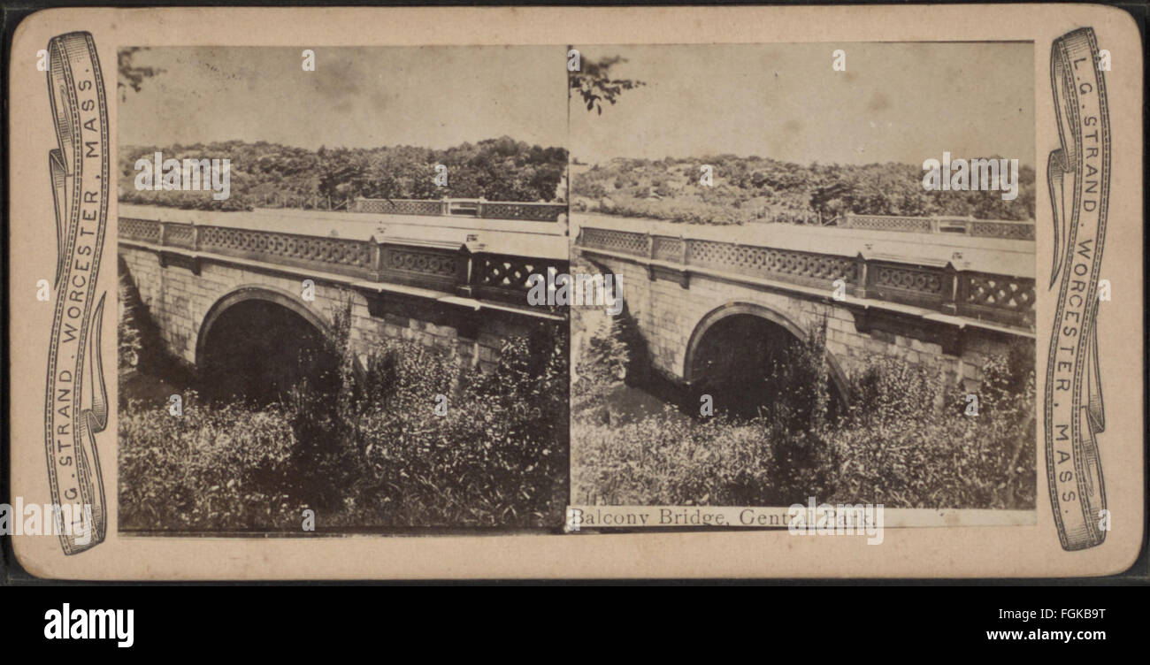 A photograph by William M. Chase of the Balcony Bridge in Central Park ...