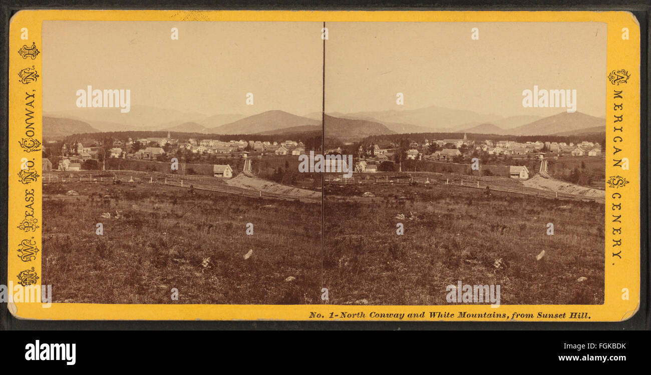 A photograph by Nathan W. Pease showing a scenic view of North Conway ...