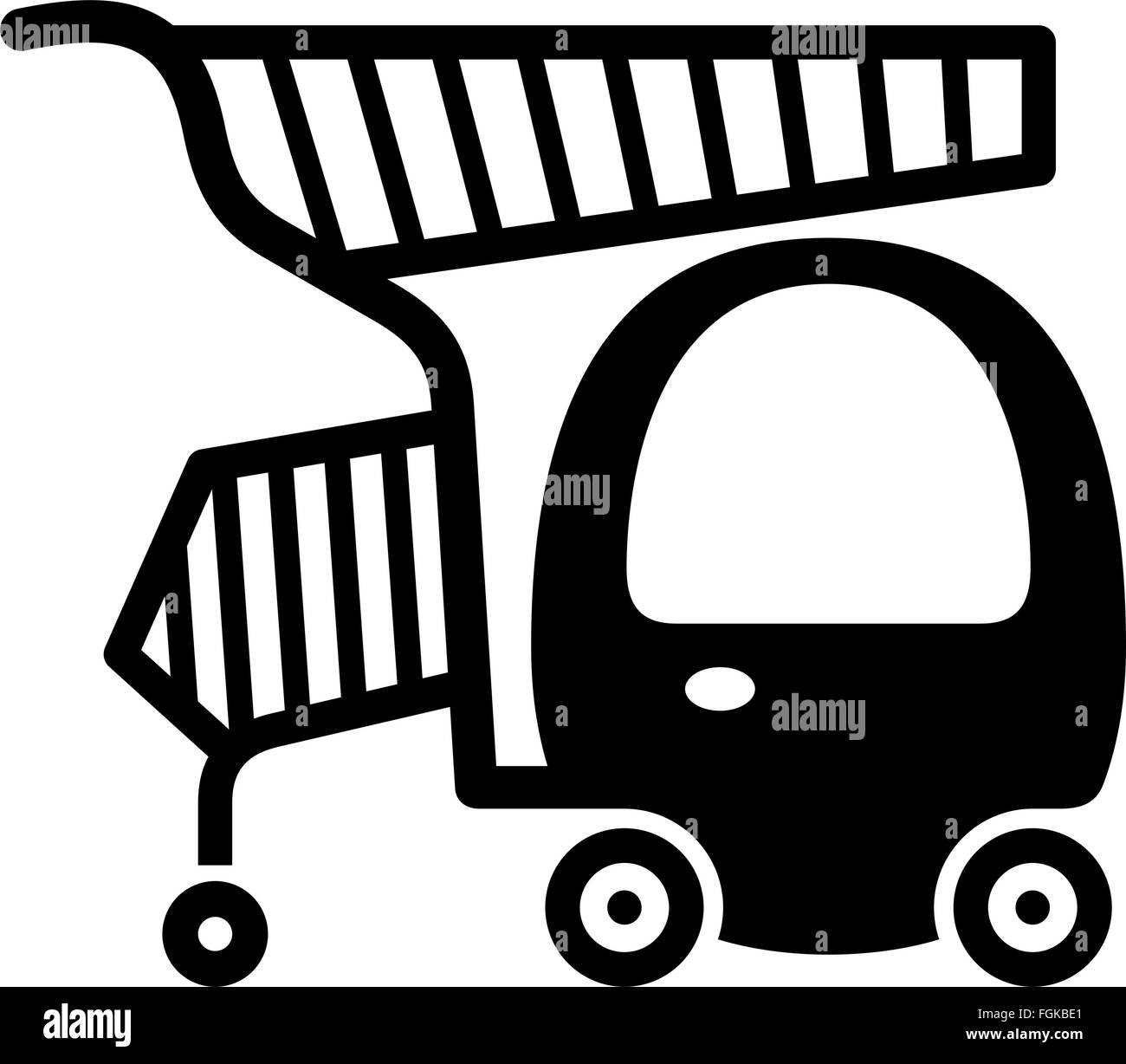 Children in cart Stock Vector Images - Alamy