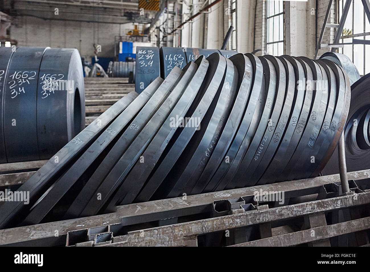 Rolls of steel sheet in a plant Stock Photo - Alamy