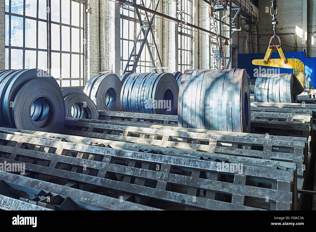 Rolls of steel sheet in a plant Stock Photo - Alamy