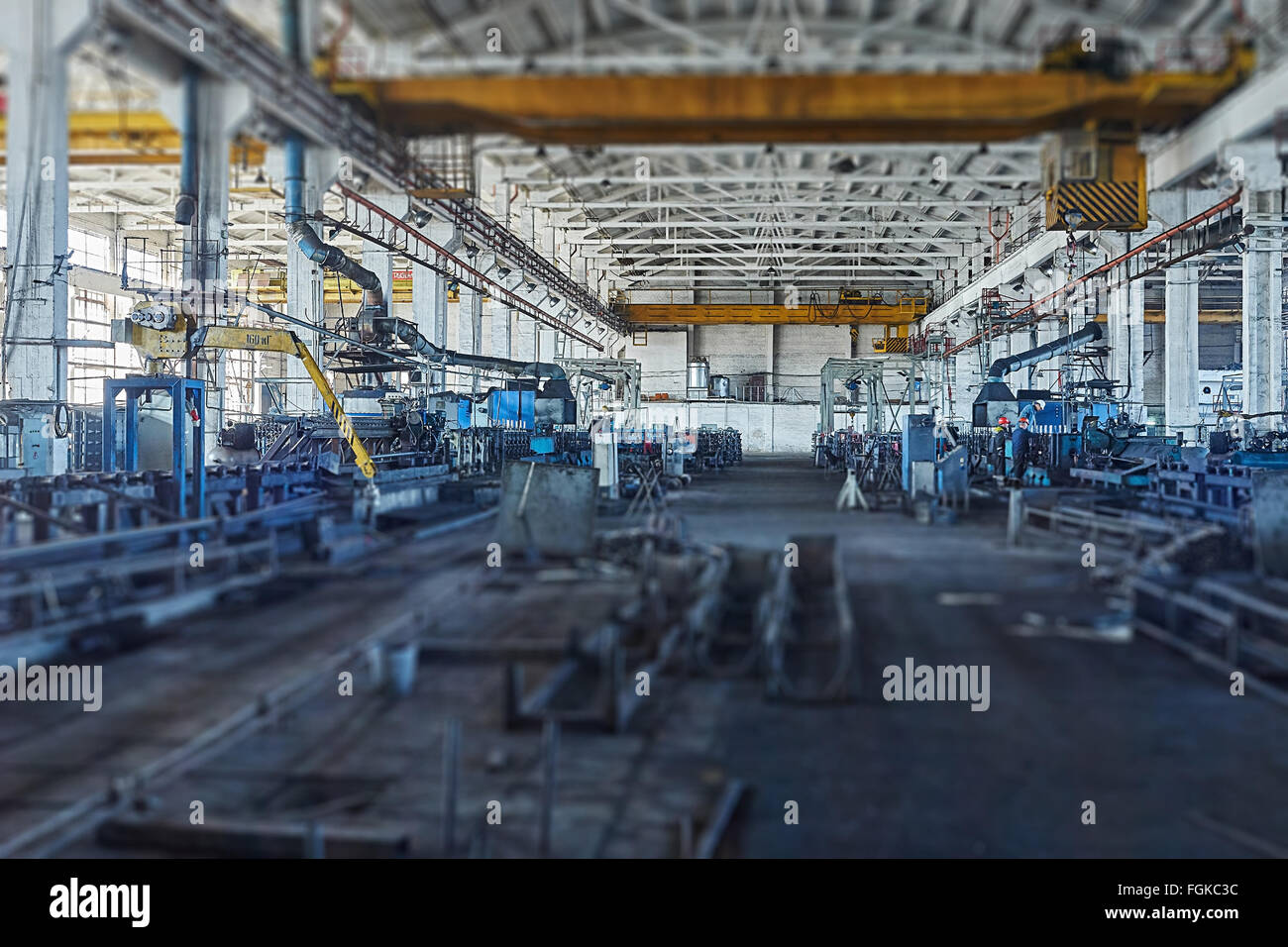 Pavlograd, Ukraine - November 2, 2015: Long industrial warehouse of ...