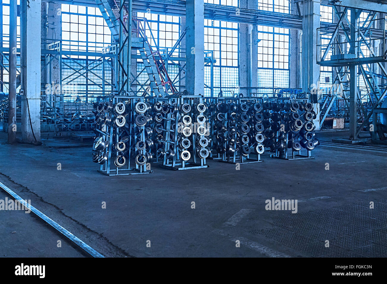 Rolling forming rolls metal works on manufacture of pipes. Toned in ...