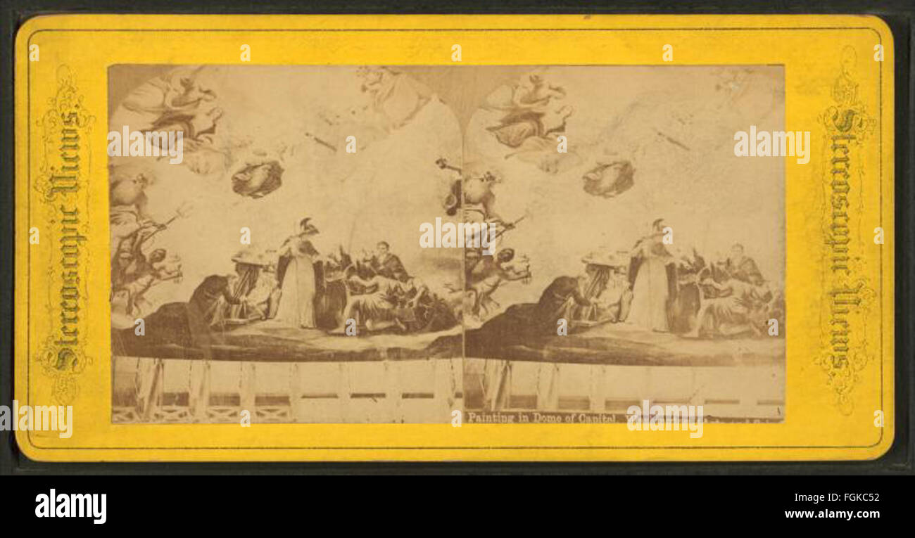 This photograph shows the famous painting by Constantino Brumidi in the ...