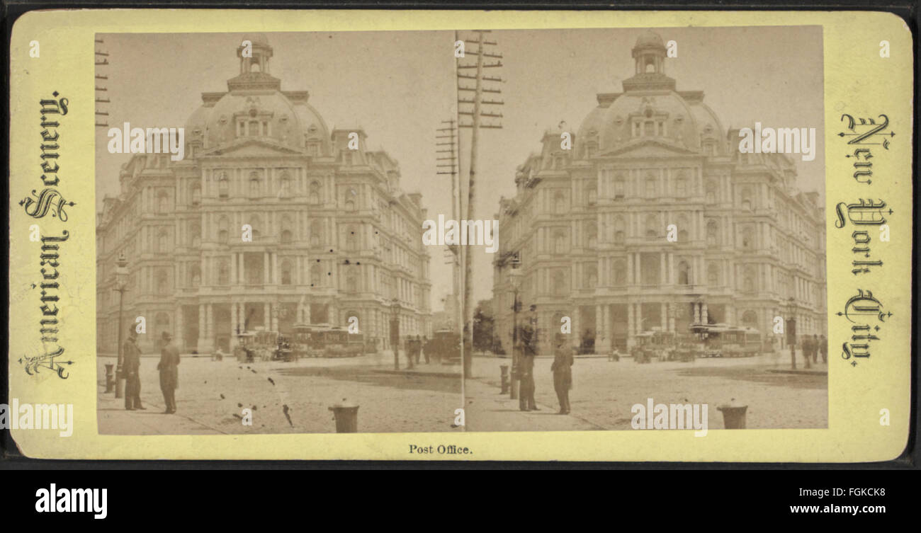 A photograph of a post office, captured from the Robert N. Dennis ...