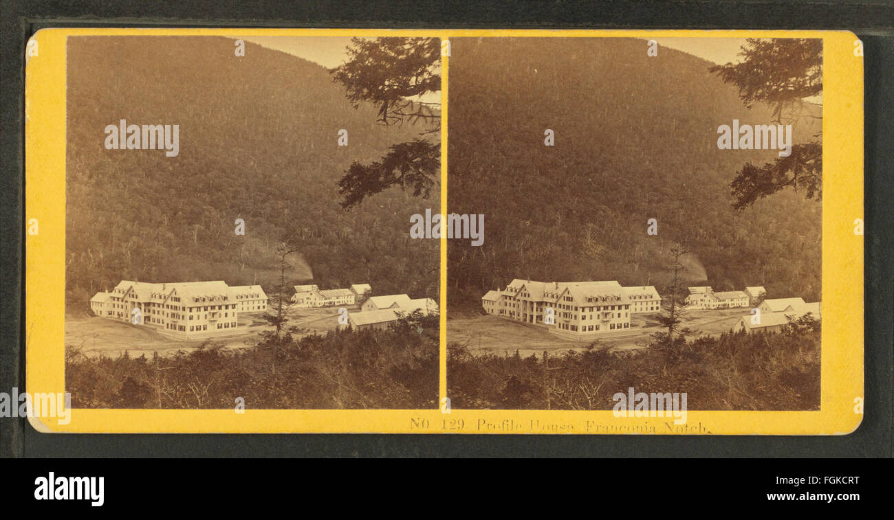 The Profile House in Franconia Notch, New Hampshire, showing the iconic ...