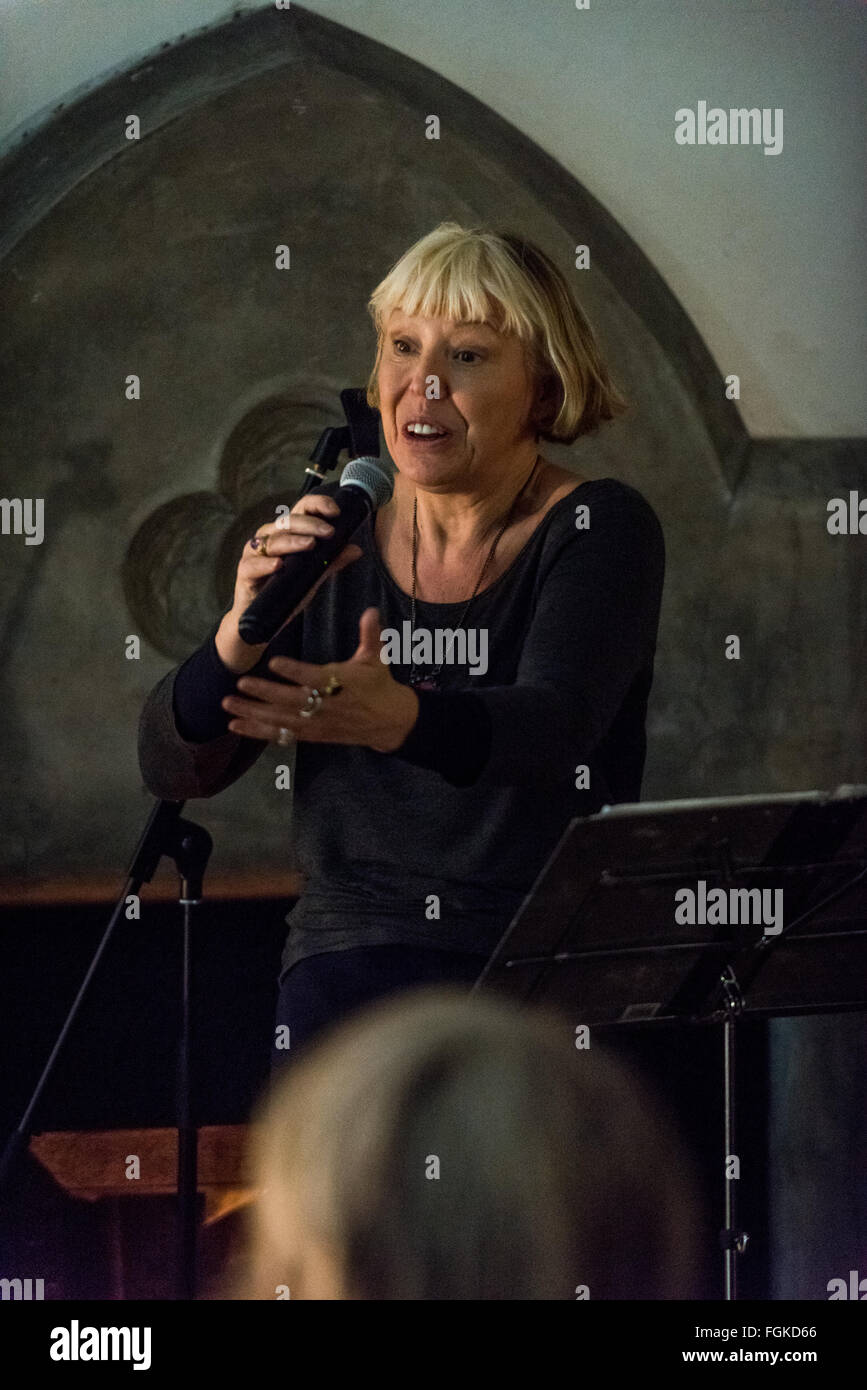 English singer-songwriter Barb Jungr singing at Exeter Street Hall ...