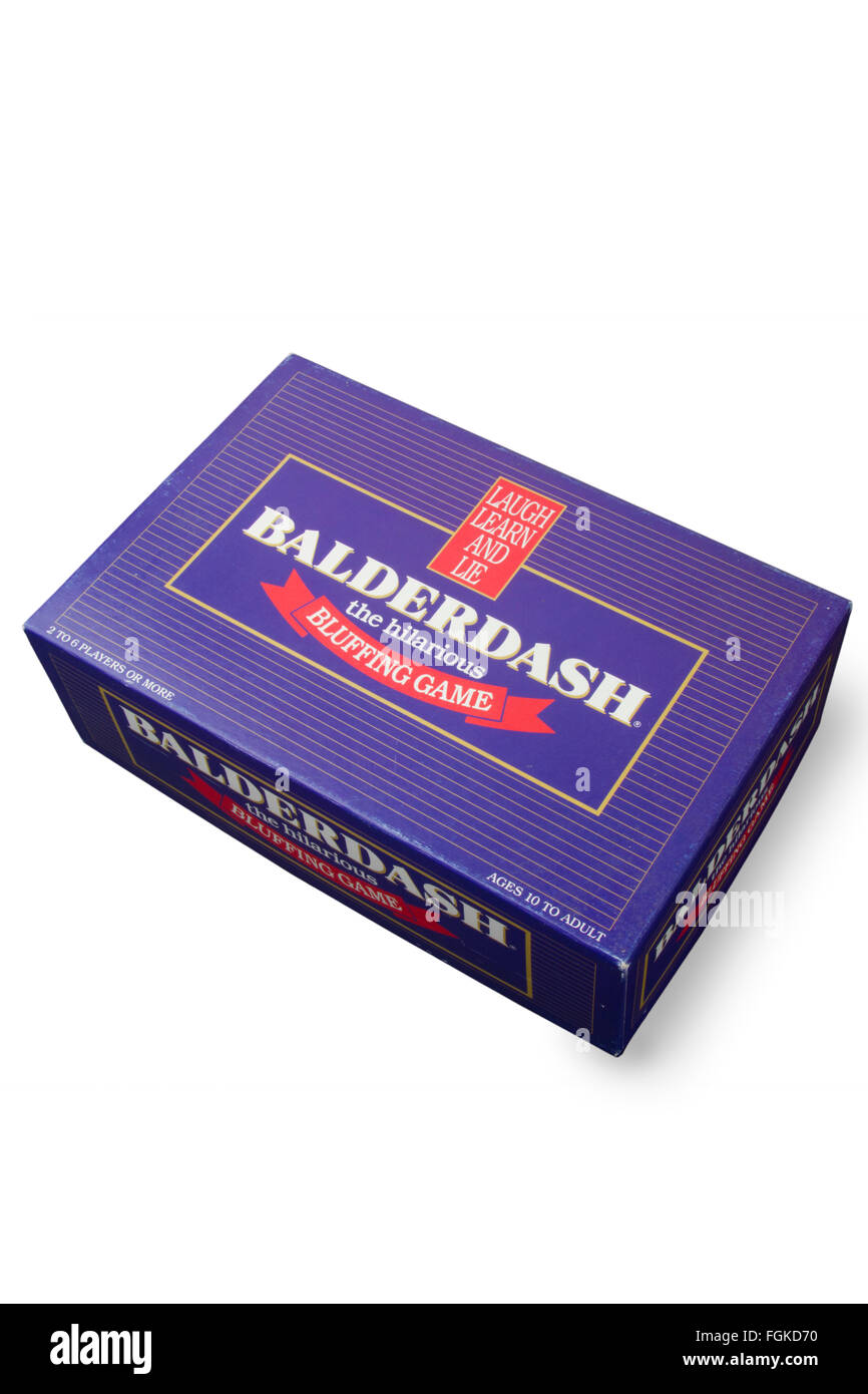 Balderdash bluffing board game on a white background Stock Photo - Alamy