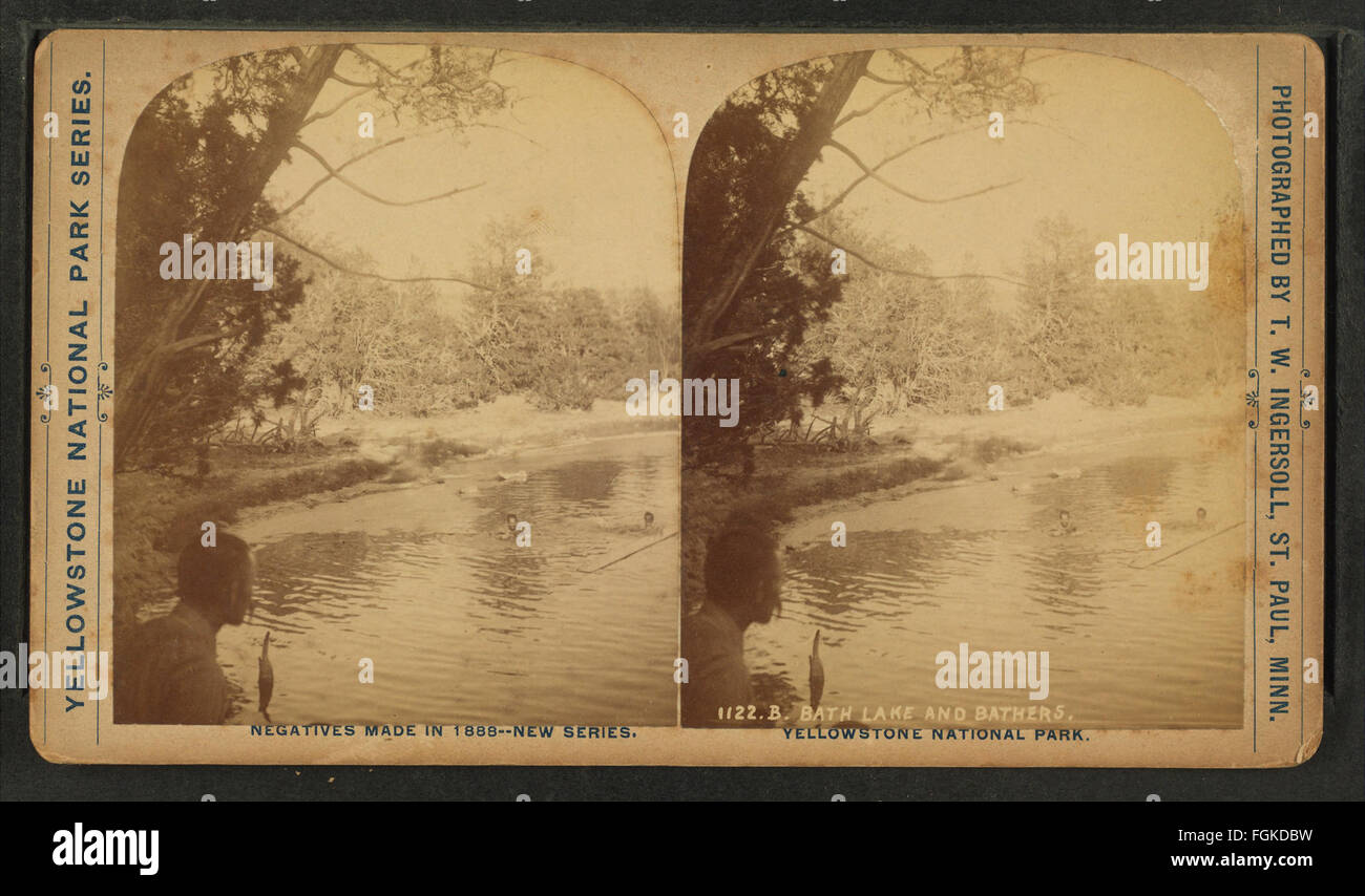 A scene at Bath Lake with bathers, captured by Truman Ward Ingersoll ...
