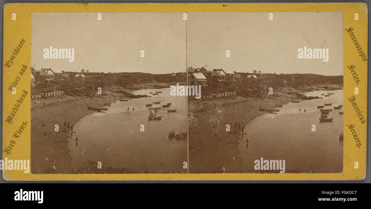 A photograph of the beach at Marblehead Neck, capturing the coastal ...