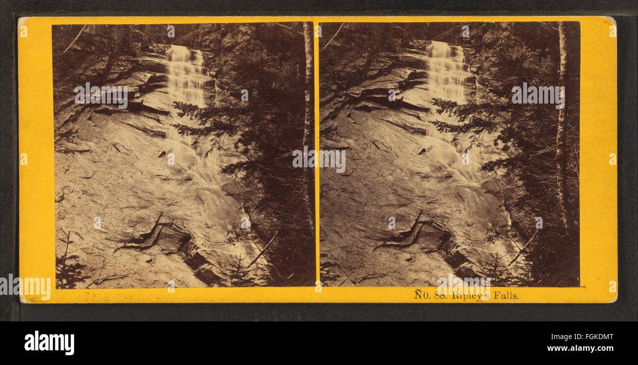This stereoscopic view captures Ripley's Falls, offering a clear view ...