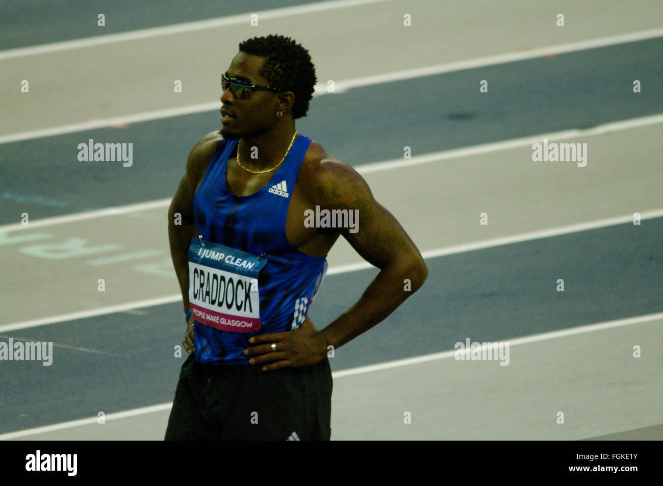 Glasgow, UK, 20 February 2016, Omar Craddock of the United States ...
