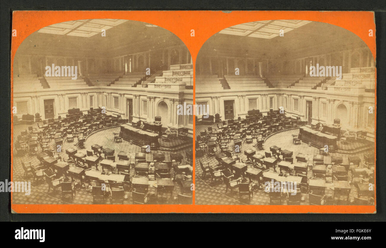 A photograph by E. & H.T. Anthony showing the Senate Chamber, capturing ...