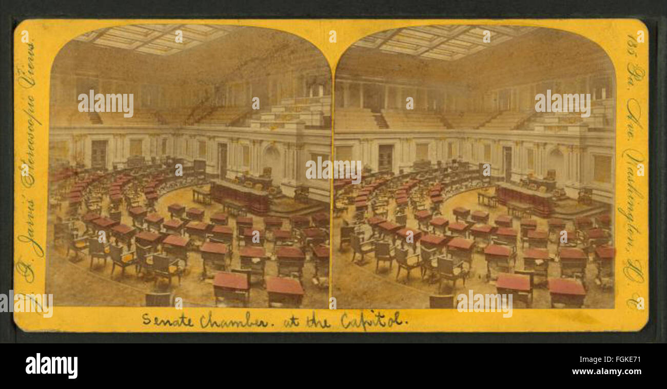 A photograph of the Senate Chamber in the U.S. Capitol, captured by ...